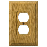 Carson Light Oak Wood - 1 Duplex Wallplate