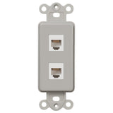 Rocker Insert Gray - 2 Phone Jack